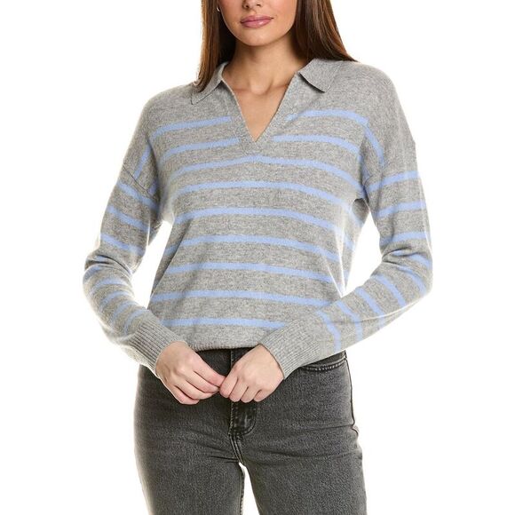Amicale Cashmere | Sweaters | Amicale Cashmere Womens Striped Vneck ...